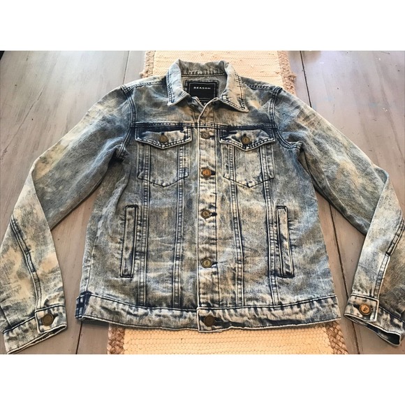Reason | Jackets & Coats | Reason Top Hat Denim Acid Wash Jean Jacket ...